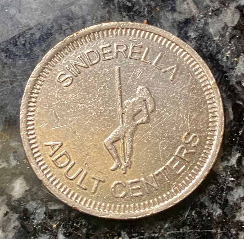 Rare Vintage sinderella Adult Centerspeep Show Strip Club Cabaret Token ...