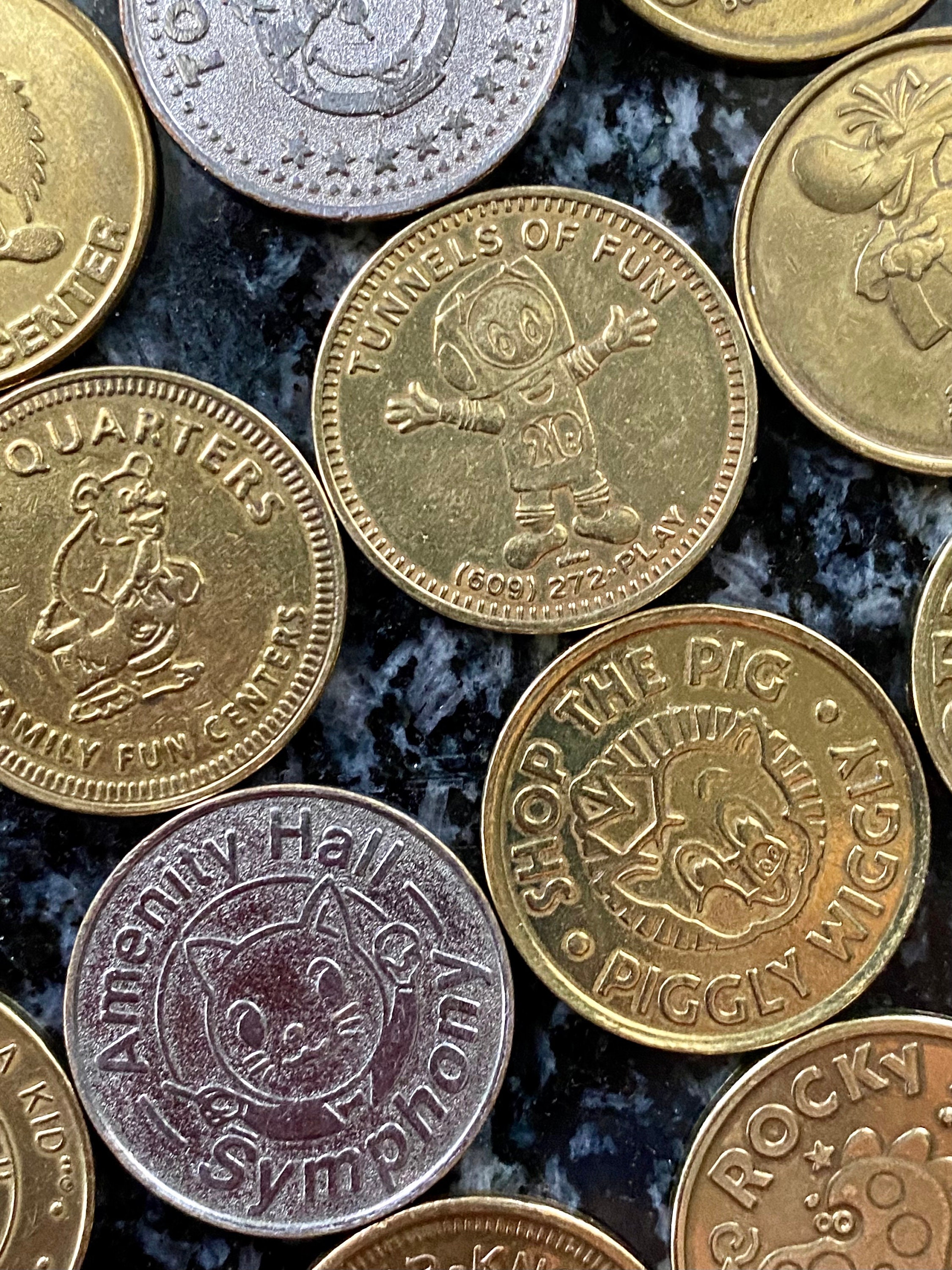 A Collection of 16 Vintage Quarter Size Animated Character Arcade ...