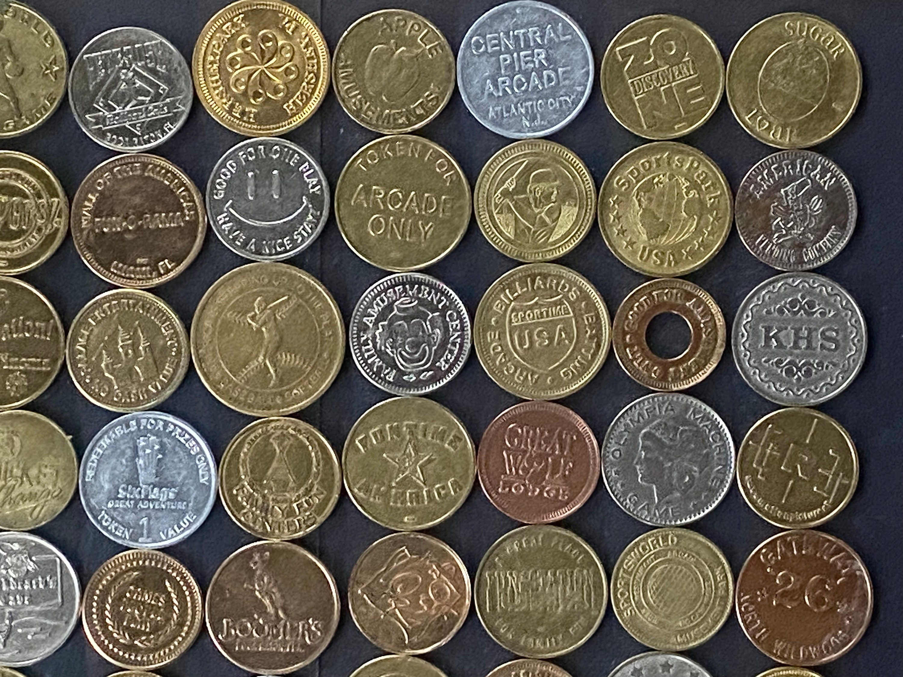 Lot of 110 Different Vintage Arcade and Nostalgic Game Tokens From ...