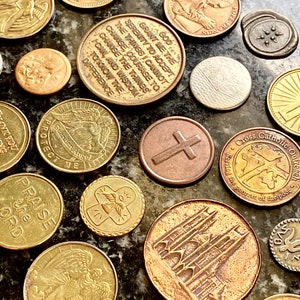 A Collection of 24 Devotional and Religion Based Metals, Coins ...