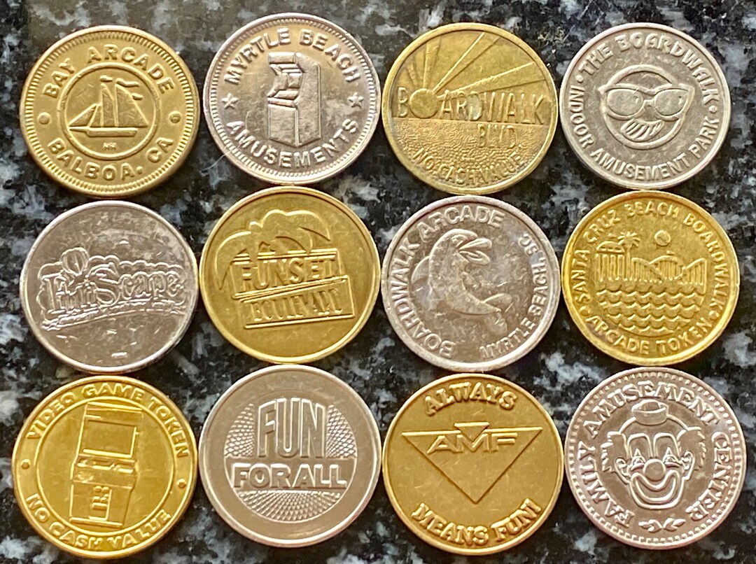 A Rad Collection of 12 Vintage Arcade Tokens From the 80s - Etsy