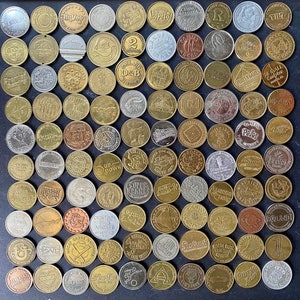 Lot of 101 Different Vintage Arcade and Nostalgic Game Tokens From ...