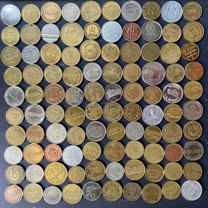 Lot of 101 Different Vintage Arcade and Nostalgic Game Tokens From ...