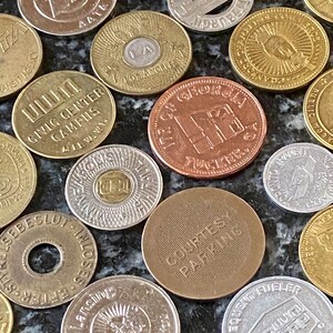 Collection of 30 Vintage Transportation Tokens Vintage Subway, Parking ...