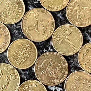 Collection of 20 Vintage Bowling Alley Arcade Game Amusement Tokens ...