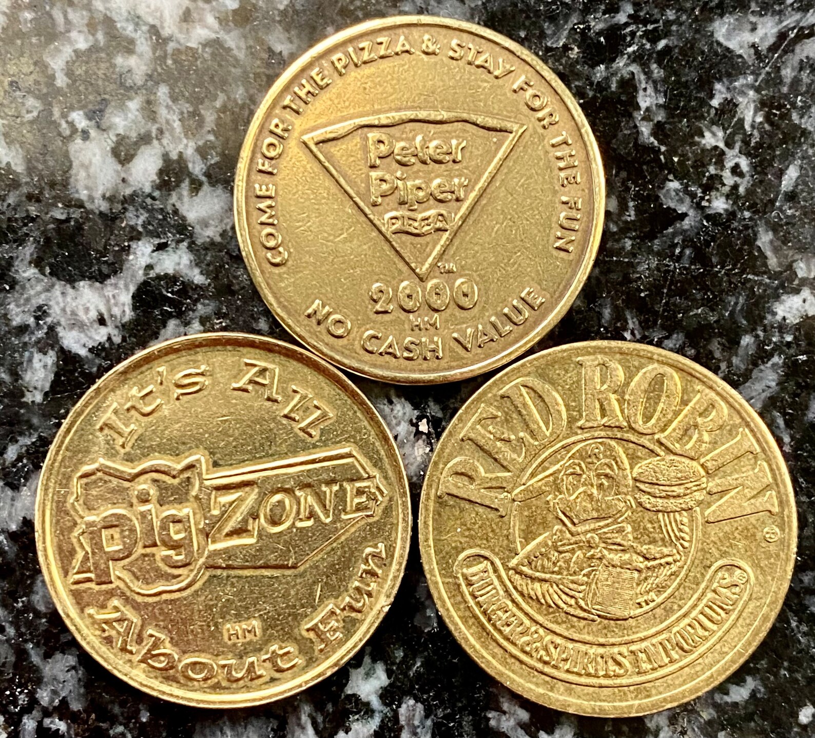 A Fun Set of 3 Vintage 1980s Arcade Tokens With Animated Mascots ...