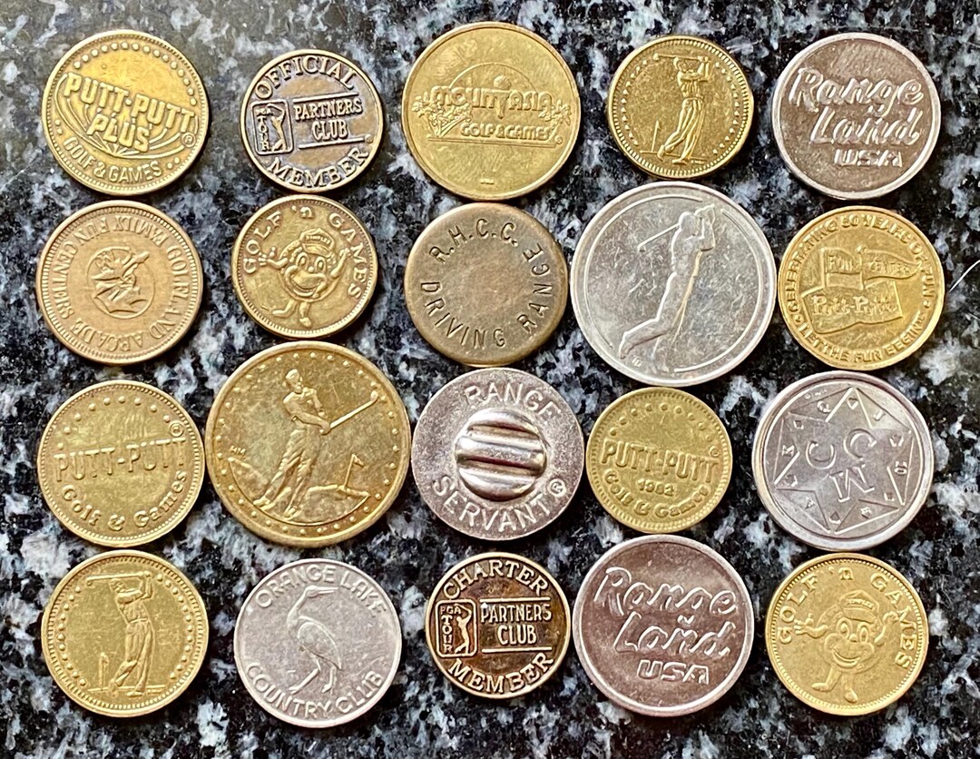 Lot of 20 Different Vintage Golf Driving Range & Putt Putt Tokens ...