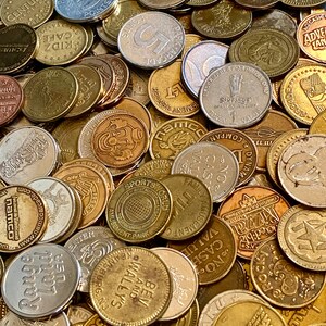 Over 3 Lb. Lot (approx. 280 Tokens)of Arcade, Gaming & Casino Tokens ...