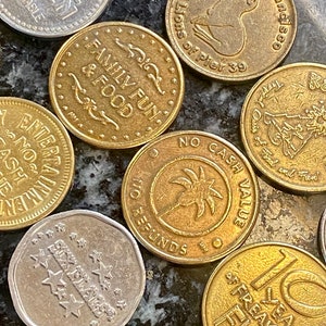 A Rad Collection of 12 Vintage Arcade Tokens From the 80’s Including ...