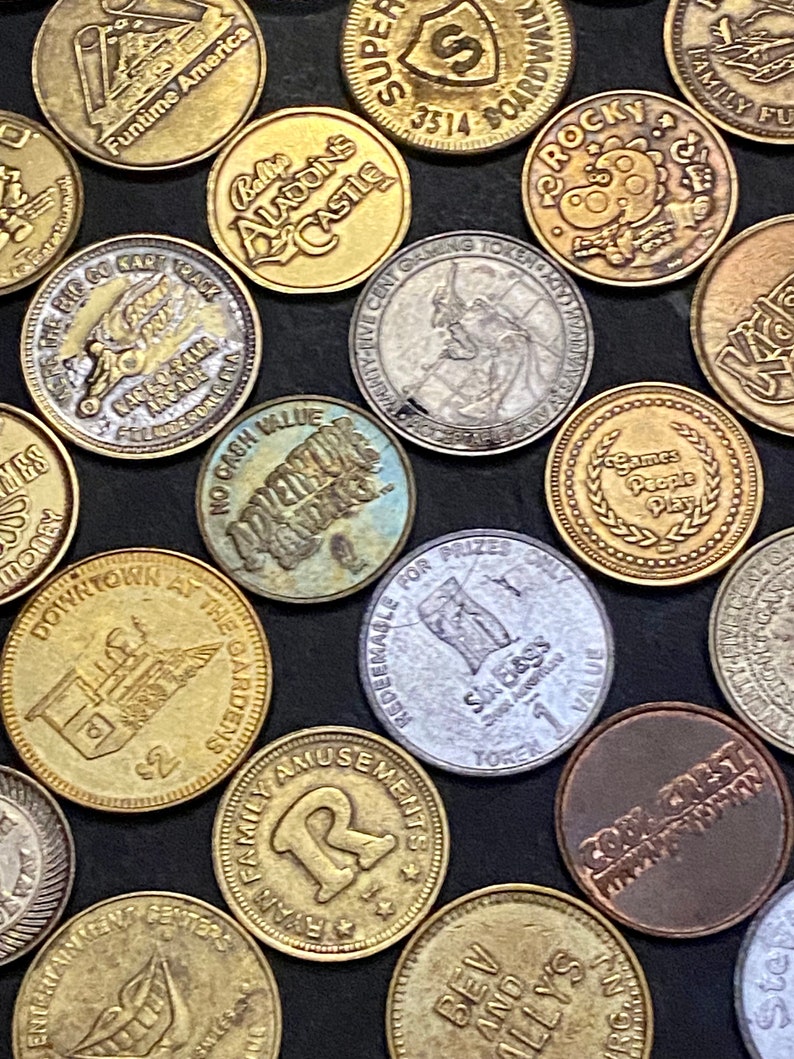 Lot of 108 Vintage Arcade and Game Room Tokens From 1970s, 80s & 90s ...