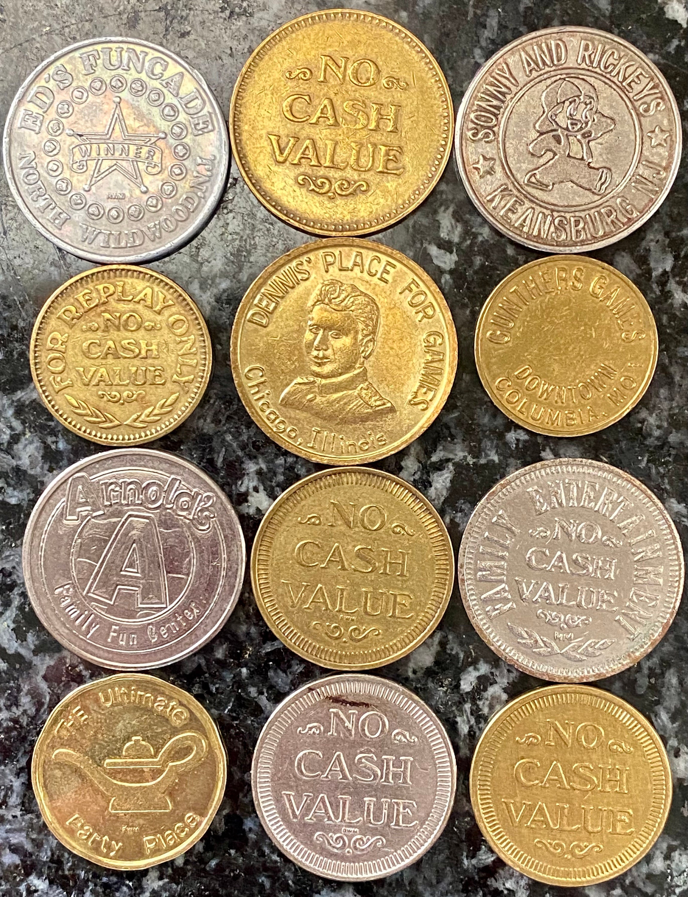 Awesome Set of 12 Vintage 80s Arcade Tokens Named After People ...