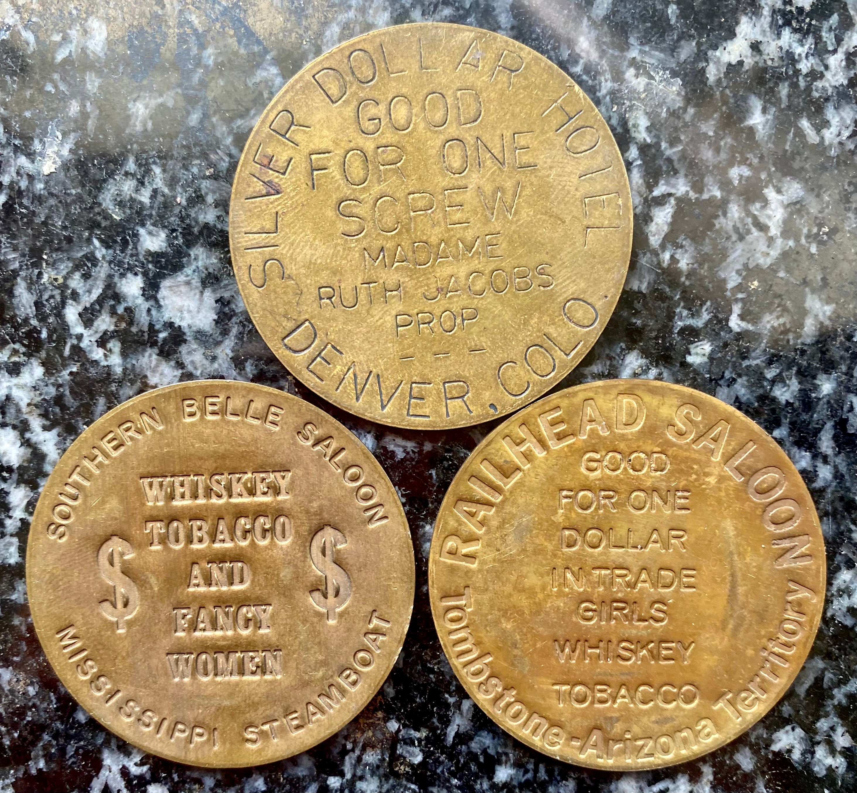 Lot of 3 Famous Brothel Tokens Old West Cat House Coins - Etsy