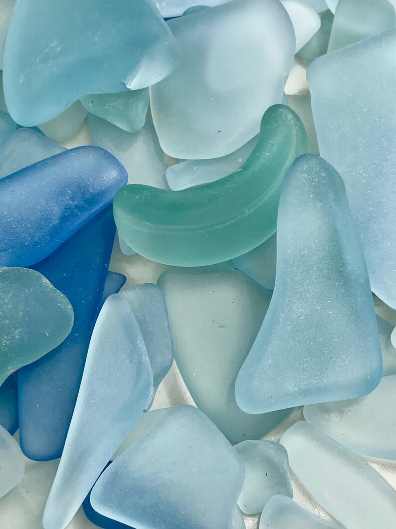 1/2 Lb Bulk Genuine Blue Great Lakes Sea Glass for Crafts - Etsy