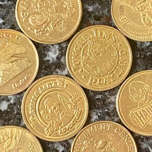 Group of 12 Animated Mascot Classic Arcade Video Game Amusement Tokens ...