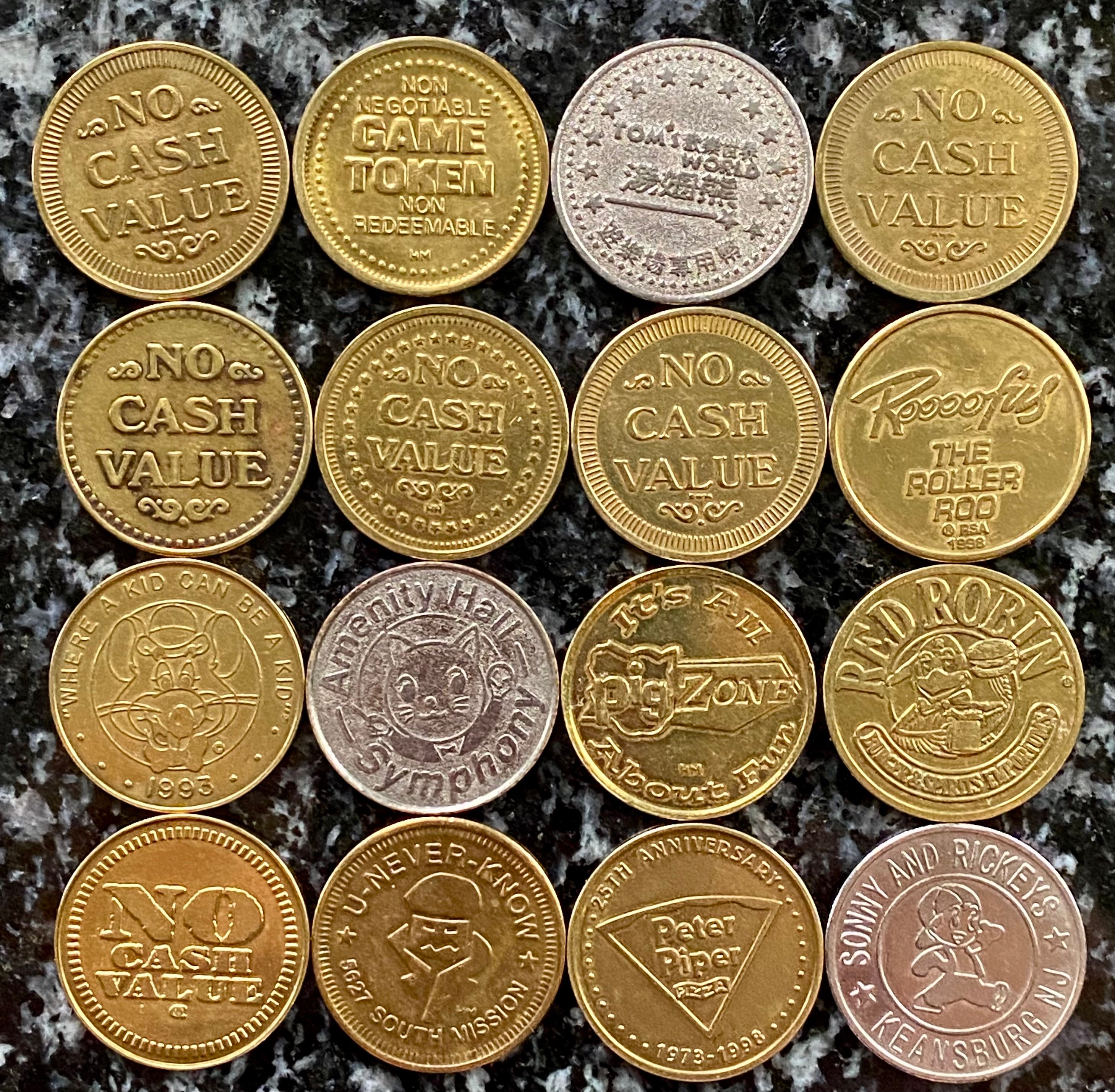 A Collection of 16 Vintage Quarter Size Animated Character Arcade ...
