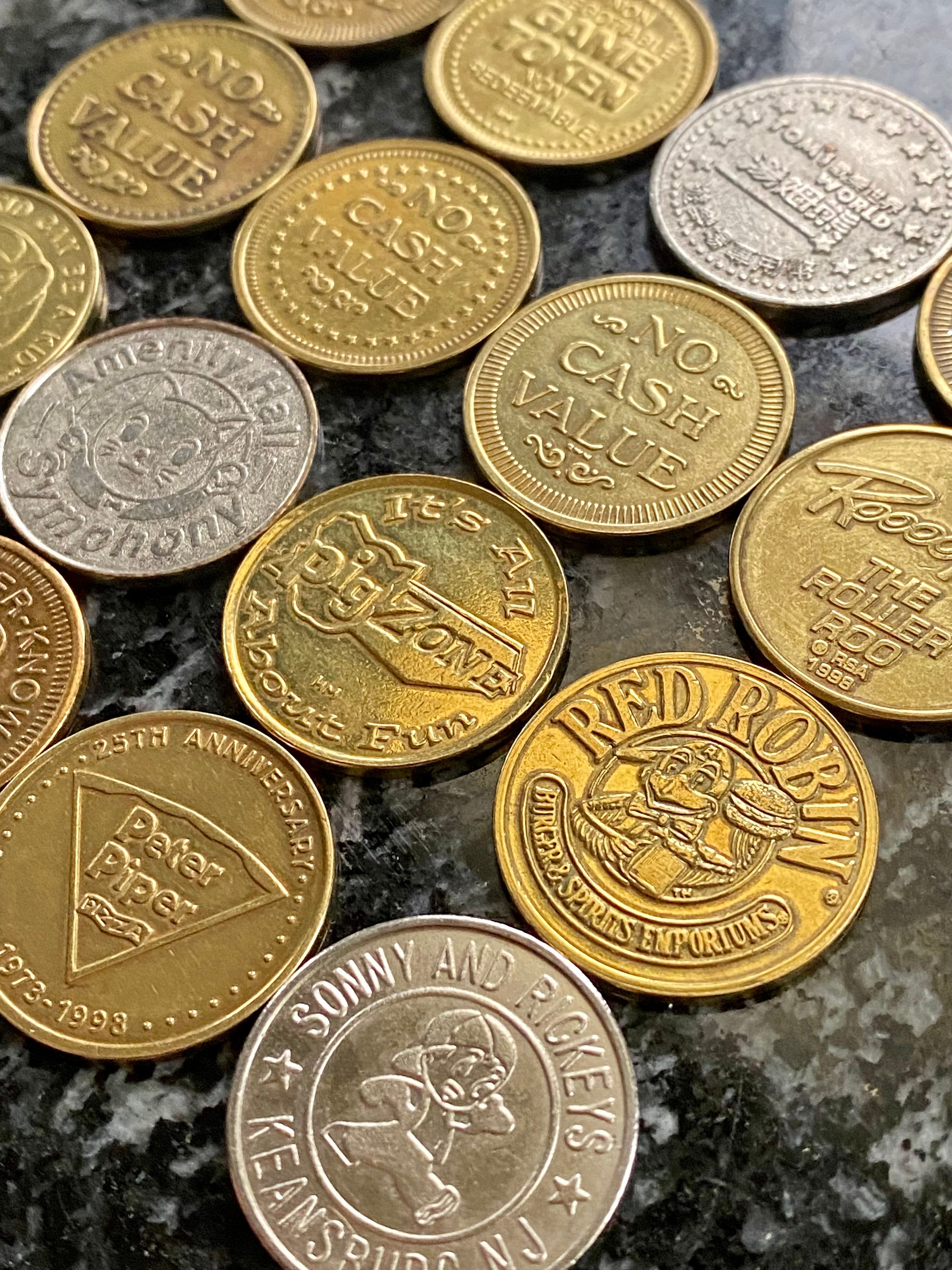 A Collection of 16 Vintage Quarter Size Animated Character Arcade ...