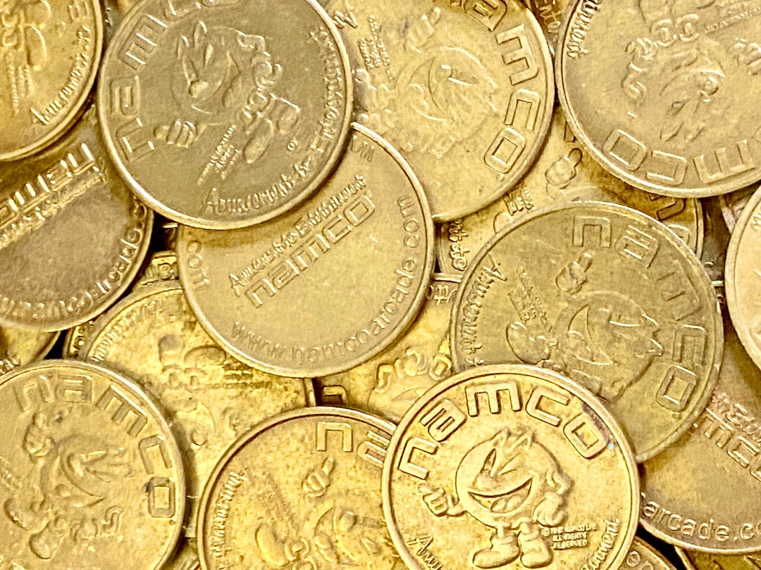 Lot of 24 Vintage Namco Arcade Tokens - PAC Man Coins - Choice of 22mm ...