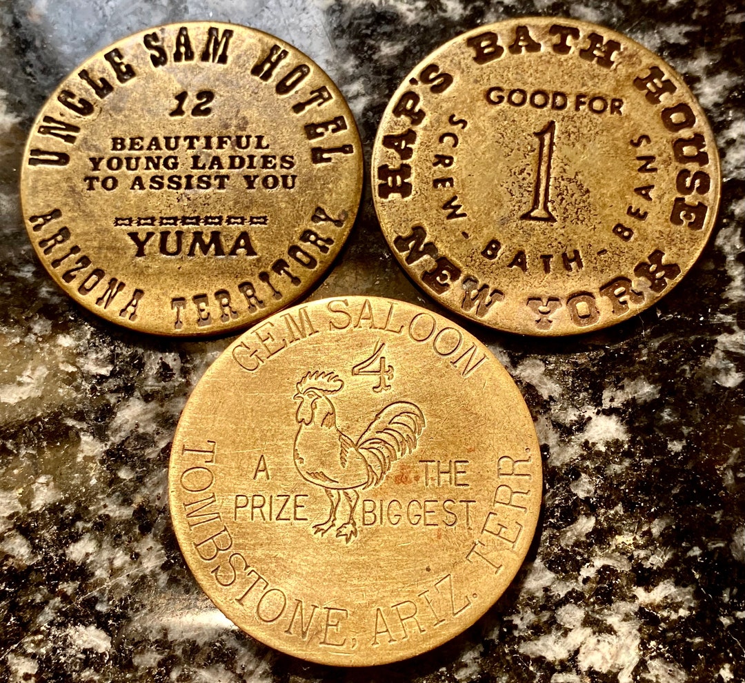 Lot of 3 Famous Brothel Tokens Old West Cat House Coins - Etsy