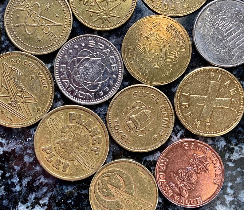 Out of This World Set of 16 Vintage Outer Space Arcade Tokens From 70s ...