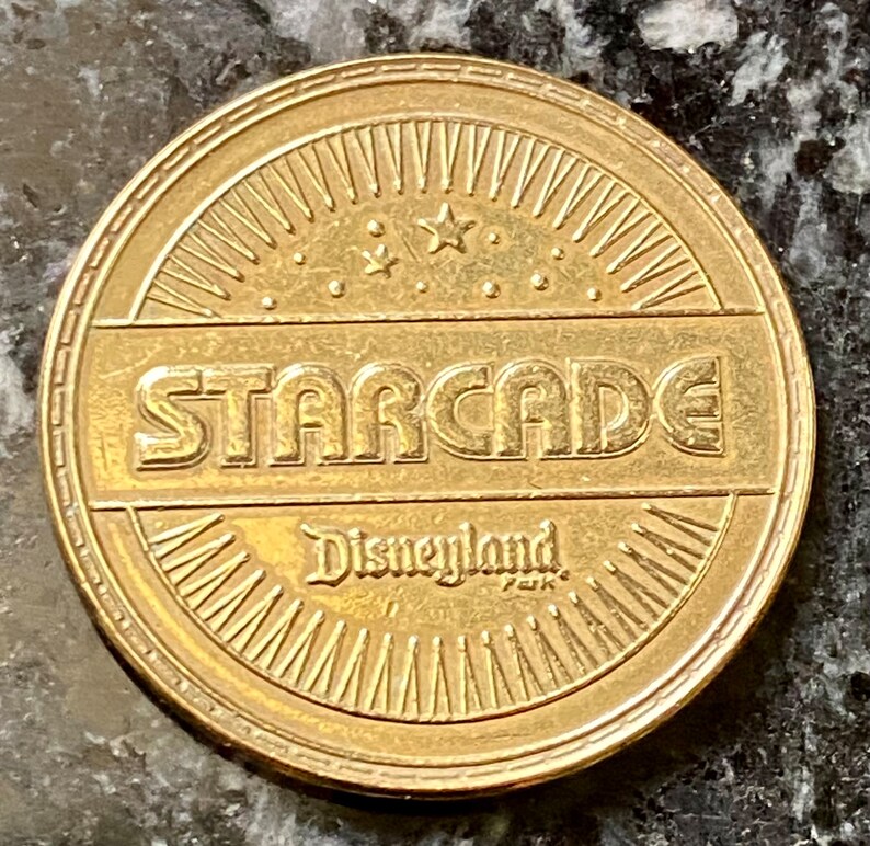 Disneyland Park Tomorrowland starcade Arcade Game Token Golden ...