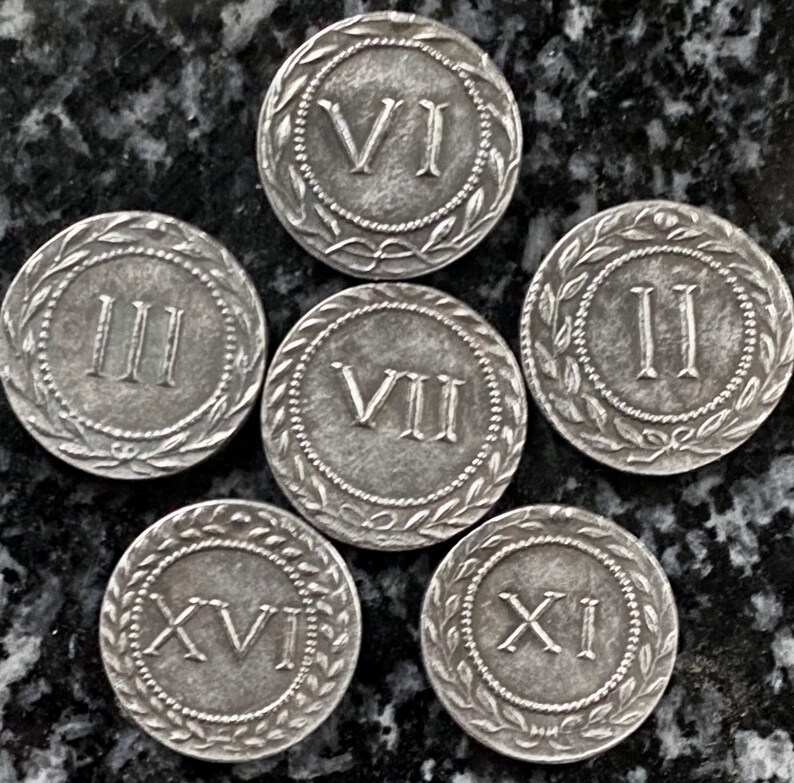 A Collection of 6 Different Caligula Tokens Ancient Roman Empire ...