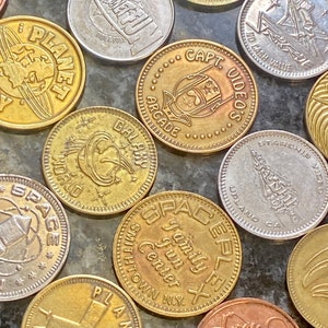 A Far-out Set of 20 Rare Vintage Outer Space Arcade Tokens From 70s-80s ...