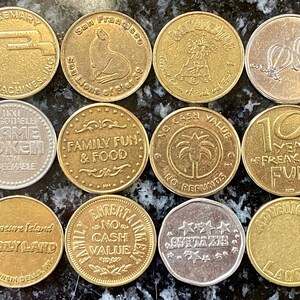 A Rad Collection of 12 Vintage Arcade Tokens From the 80s Including ...
