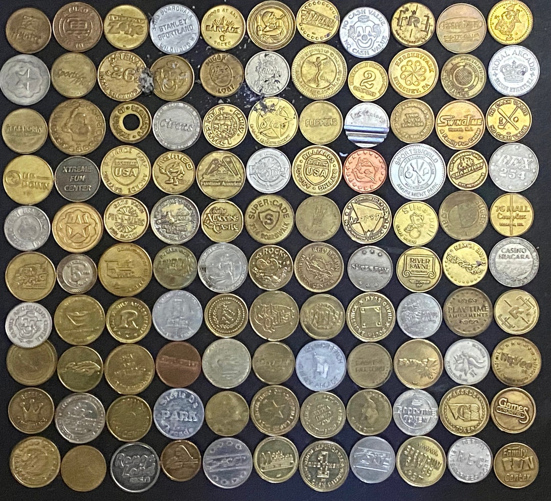 Lot of 108 Vintage Arcade and Game Room Tokens From 1970s, 80s & 90s ...
