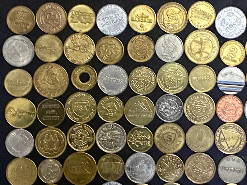 Lot of 108 Vintage Arcade and Game Room Tokens From 1970s, 80s & 90s ...