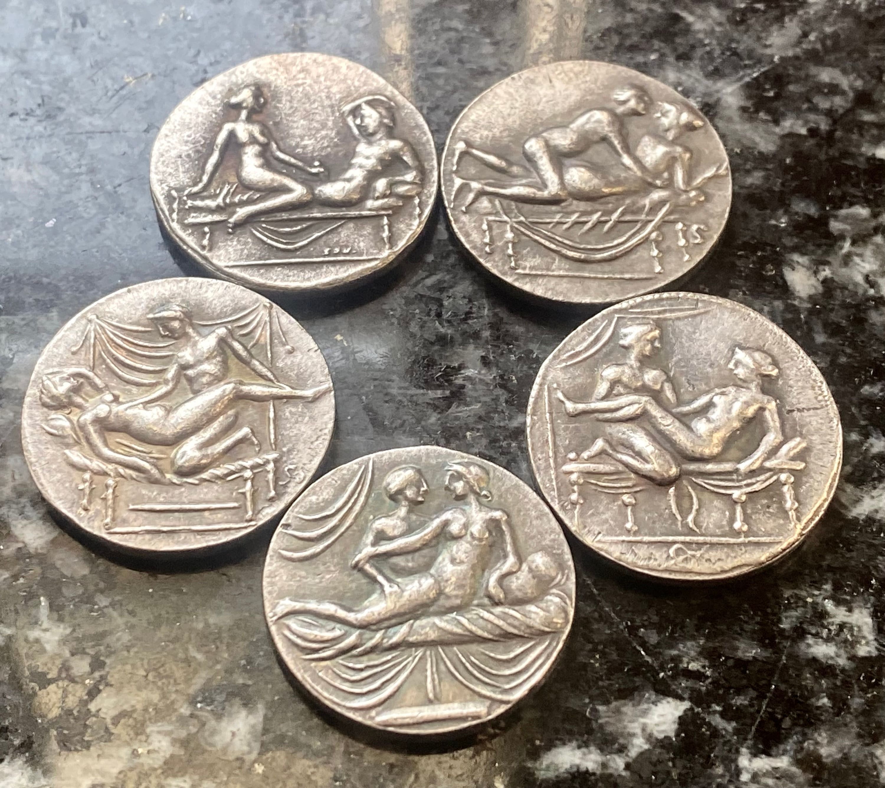 Lot of 5 Caligula Tokens Ancient Roman Empire Spintria Brothel - Etsy