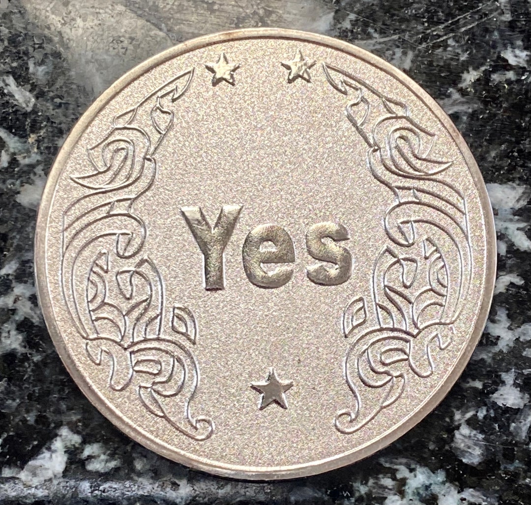 Lucky Silver ‘yes’ or ‘no’ Decision Making Flip Challenge Coin - Magic ...
