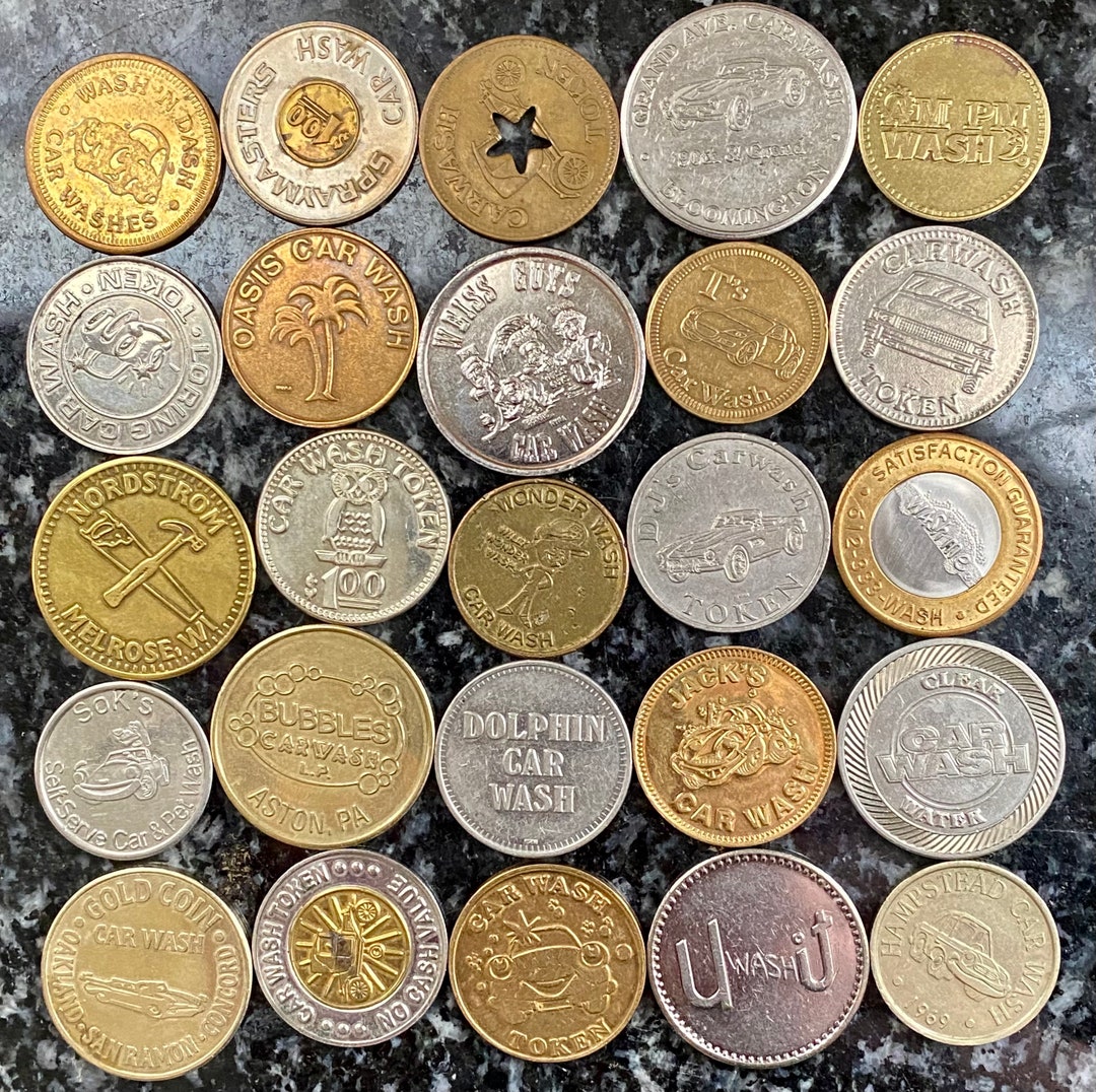 A Nice Collection of 25 Different Vintage Car Wash Tokens • Exonumia ...