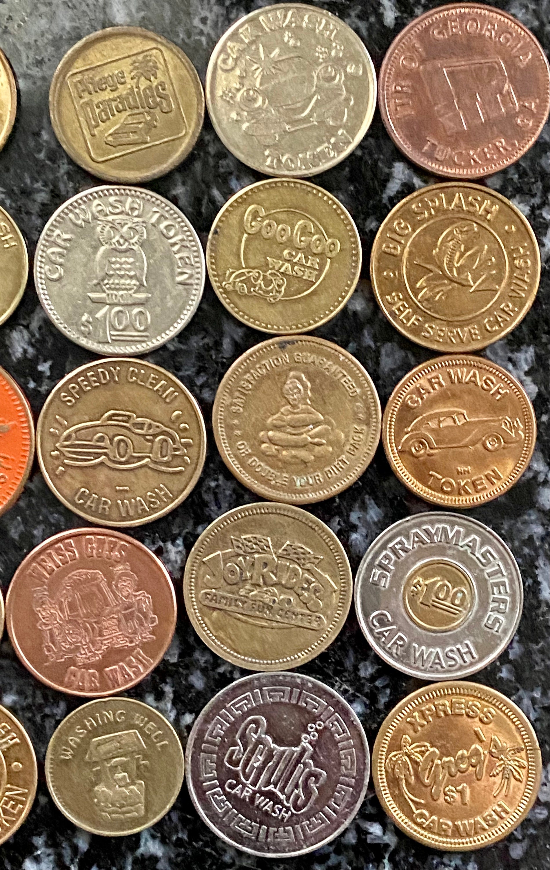 A Nice Collection of 25 Different Vintage Car Wash Tokens Exonumia Car ...