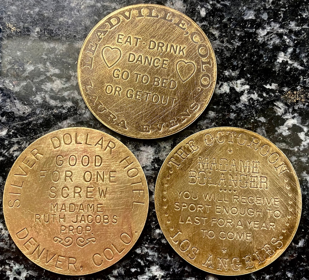 Lot of 3 Famous Brothel Tokens Old West Cat House Coins - Etsy