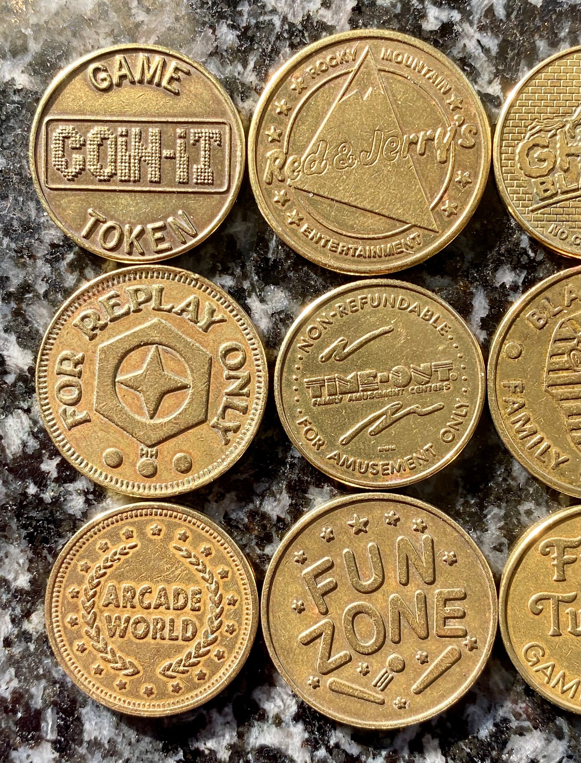 Lot of 12 Unique Rare Vintage Arcade Tokens of the 80s Like Time Out ...