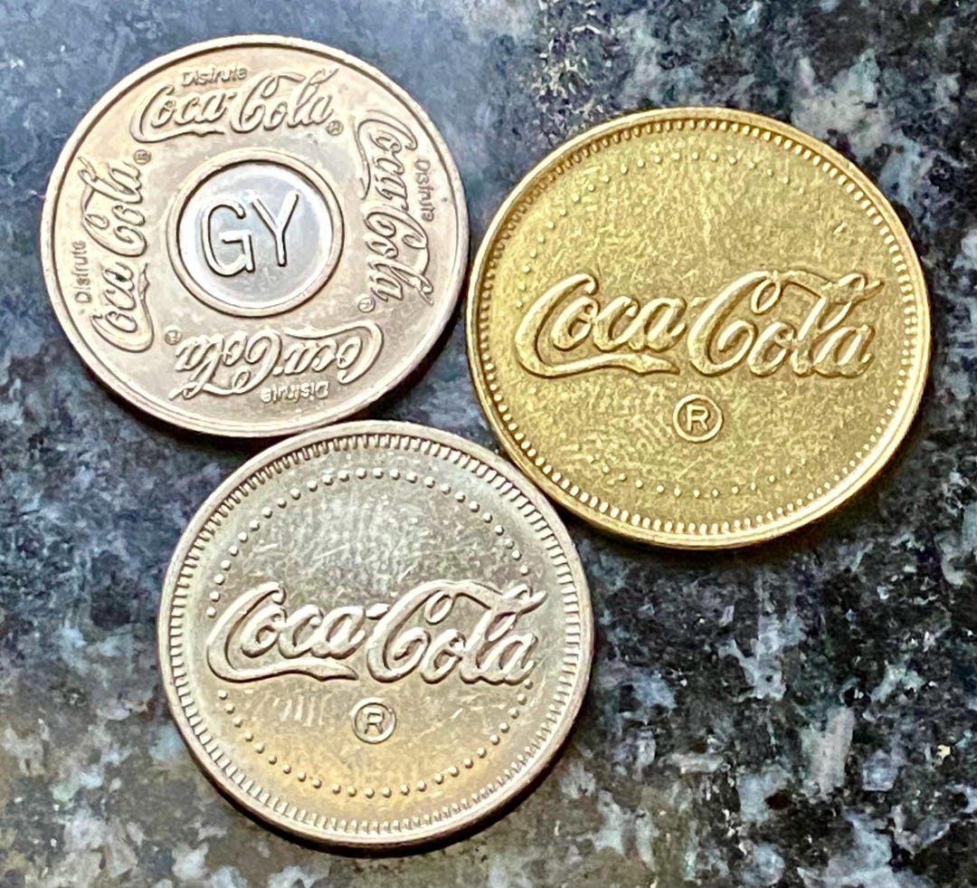 Vintage Trio of 3 Different Coca~cola Brand Vending Machine Coins. Coke ...