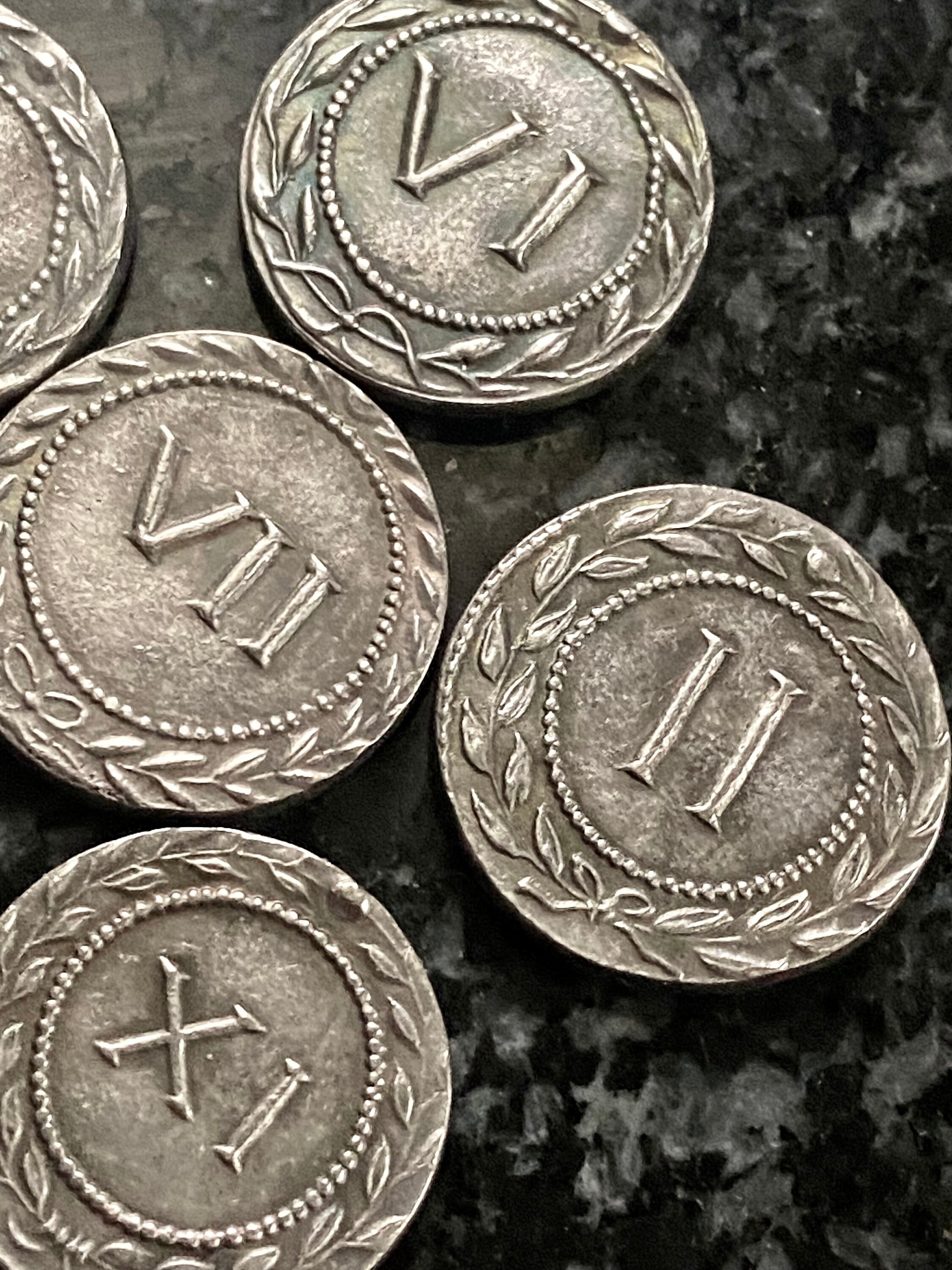 A Collection of 6 Different Caligula Tokens Ancient Roman Empire ...