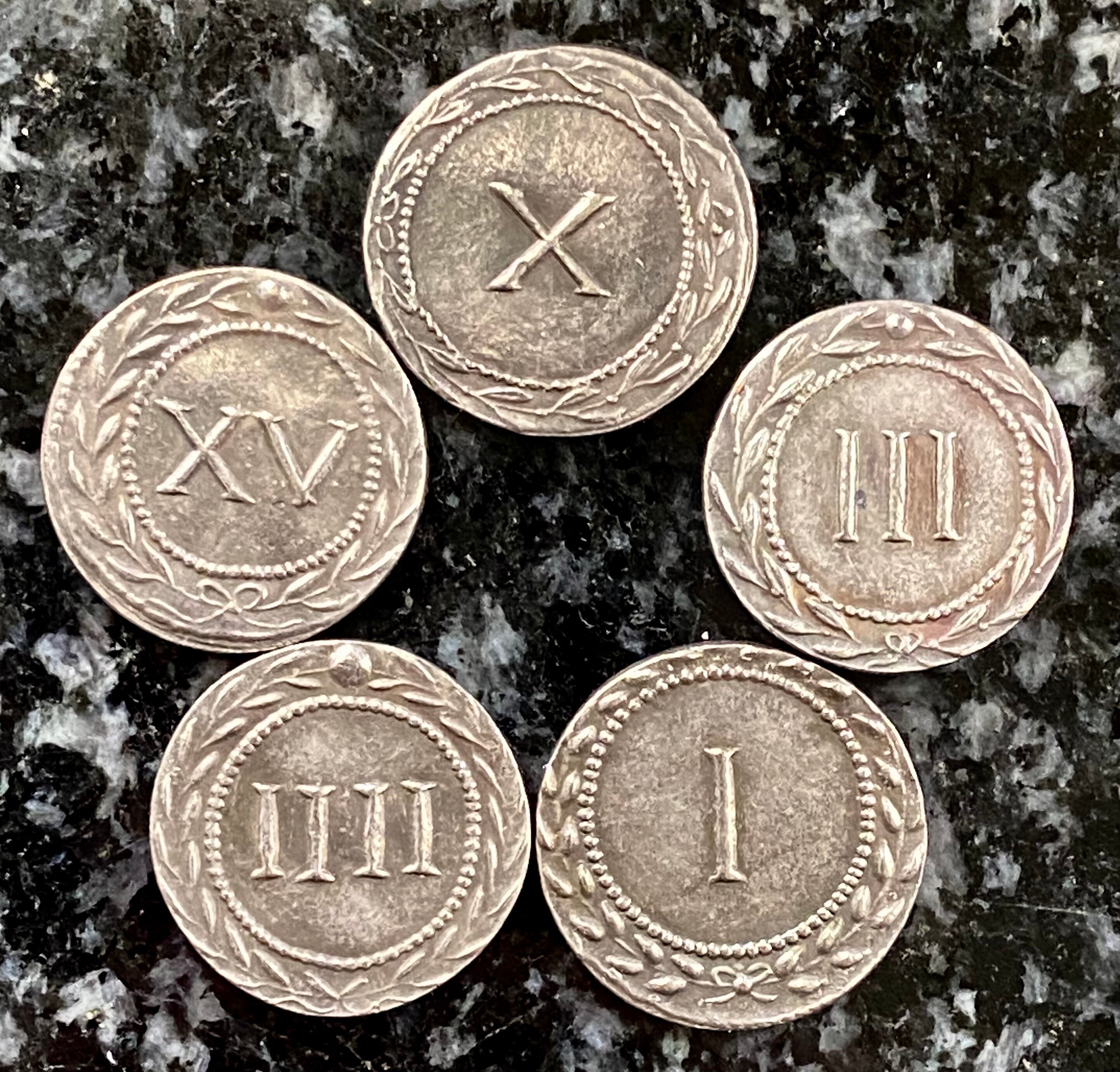 Lot of 5 Caligula Token Ancient Roman Empire Spintria Brothel Antique ...