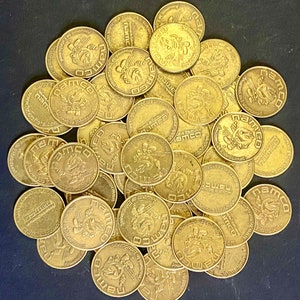 Lot of 24 Vintage Namco Arcade Tokens - PAC Man Coins - Choice of 22mm ...