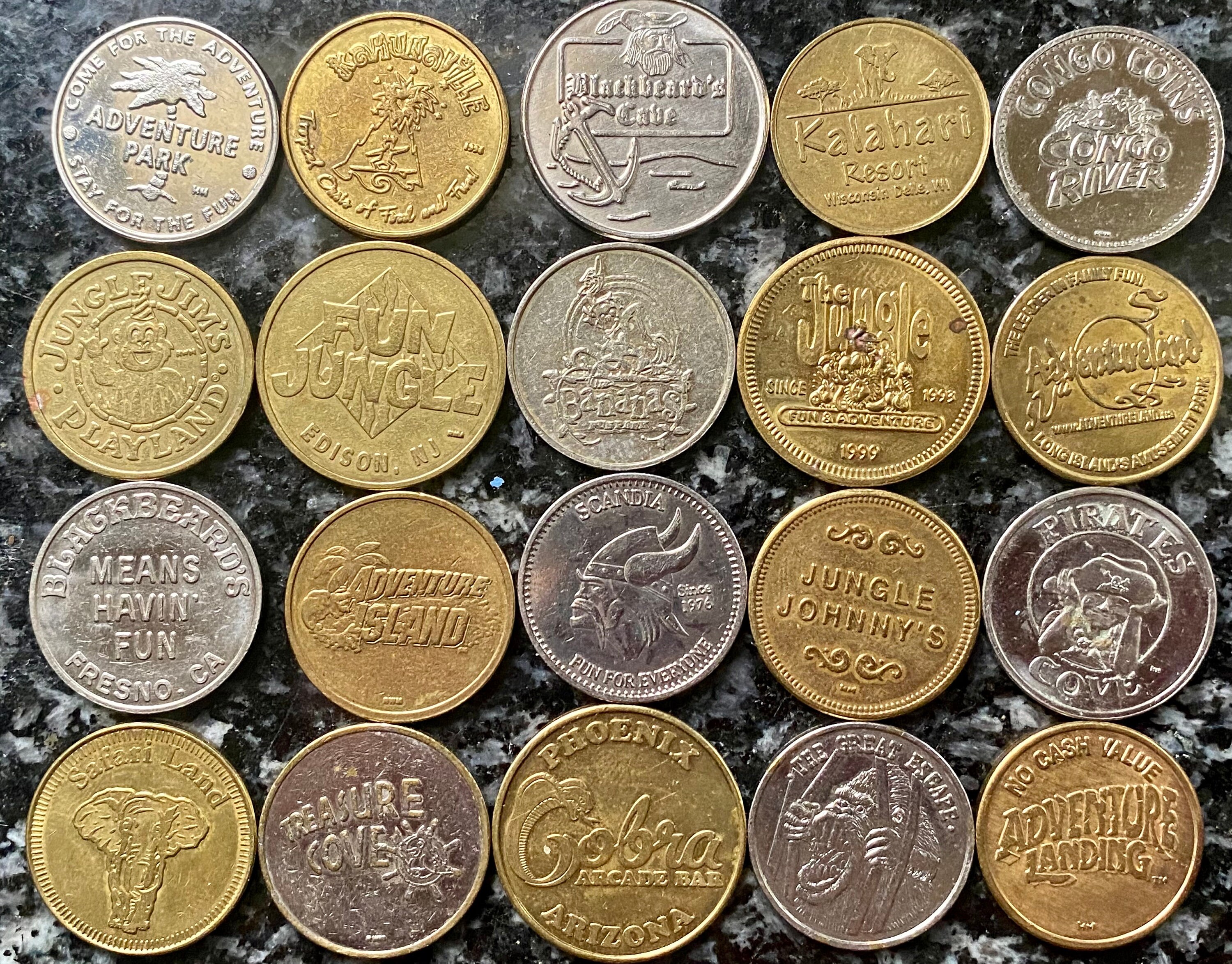 A Collection of 20 Vintage Water Theme Park Arcade Tokens of - Etsy