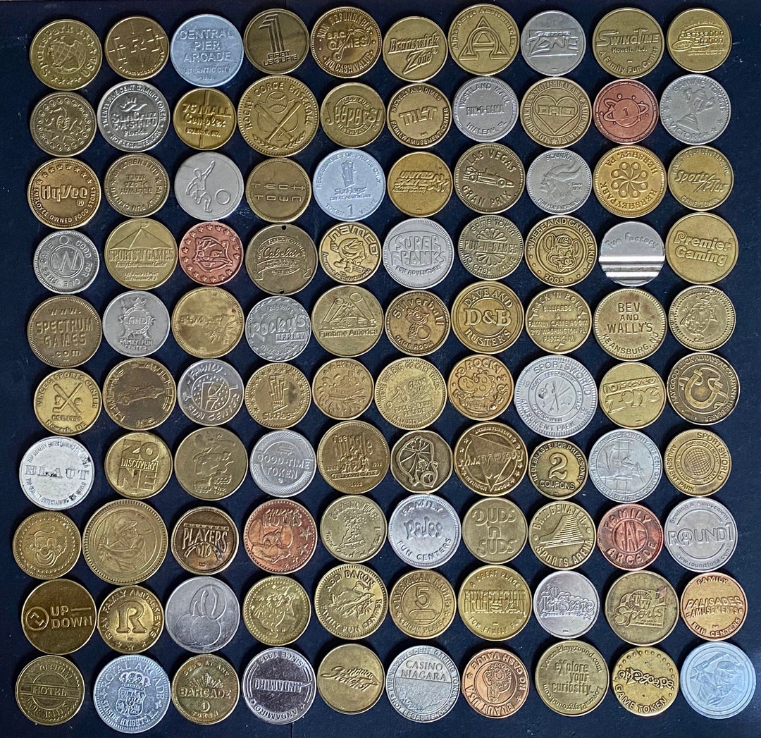 Lot of 101 Different Vintage Arcade and Nostalgic Game Tokens From ...