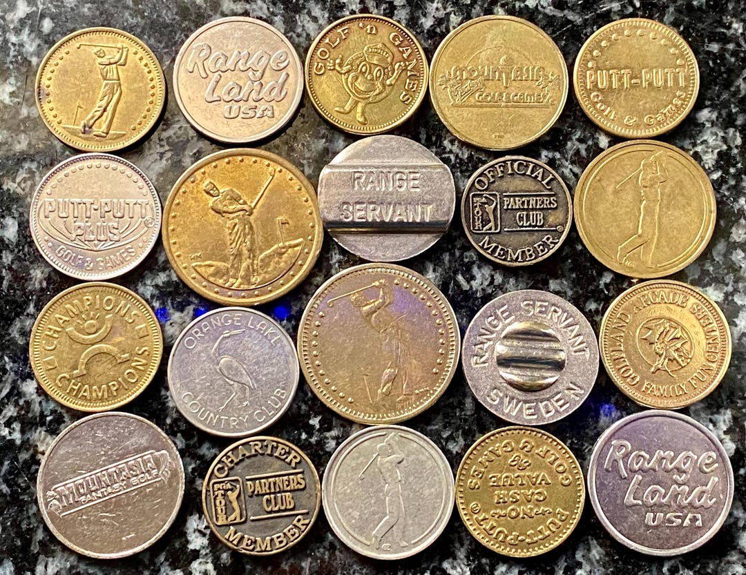 Lot of 20 Different Vintage Golf Driving Range & Putt Putt Tokens ...