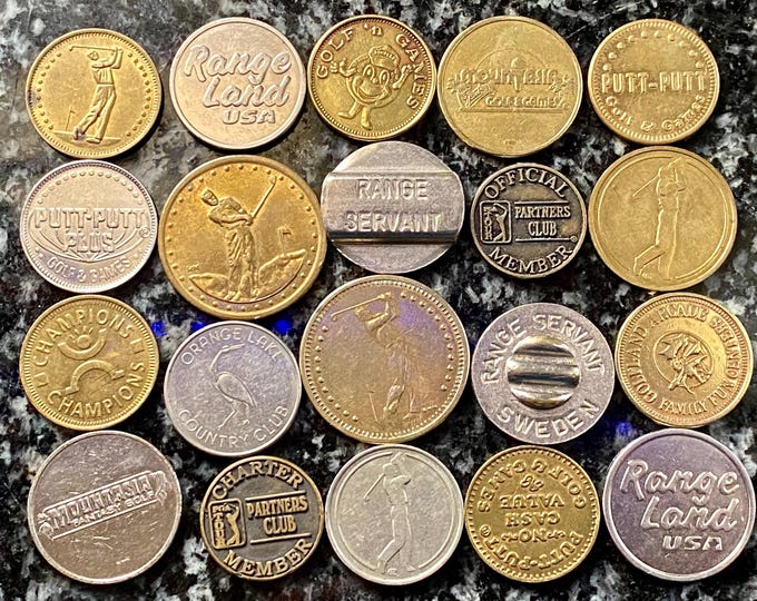 Lot of 20 Different Vintage Golf Driving Range & Putt Putt Tokens ...