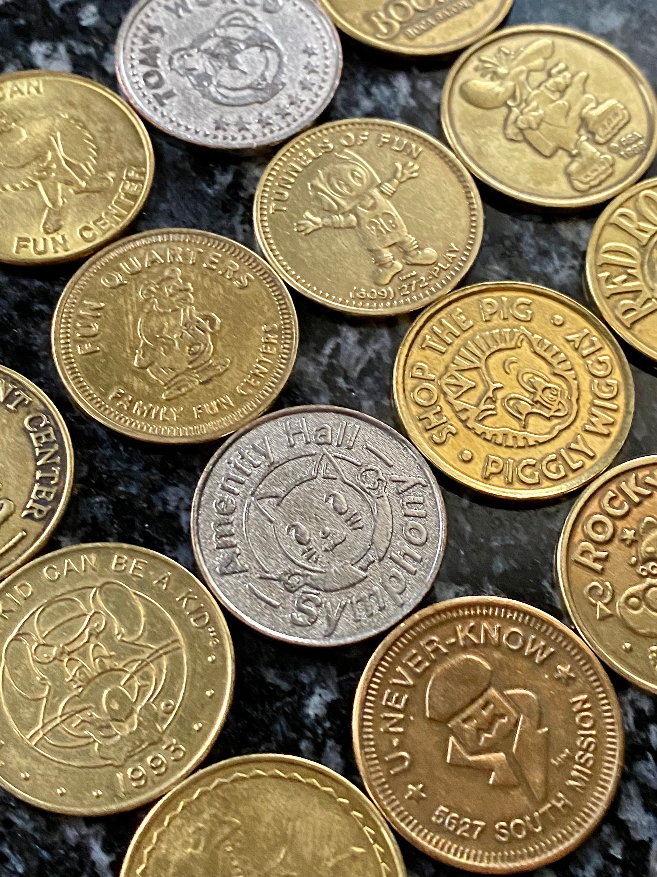 A Collection of 16 Vintage Quarter Size Animated Character Arcade ...