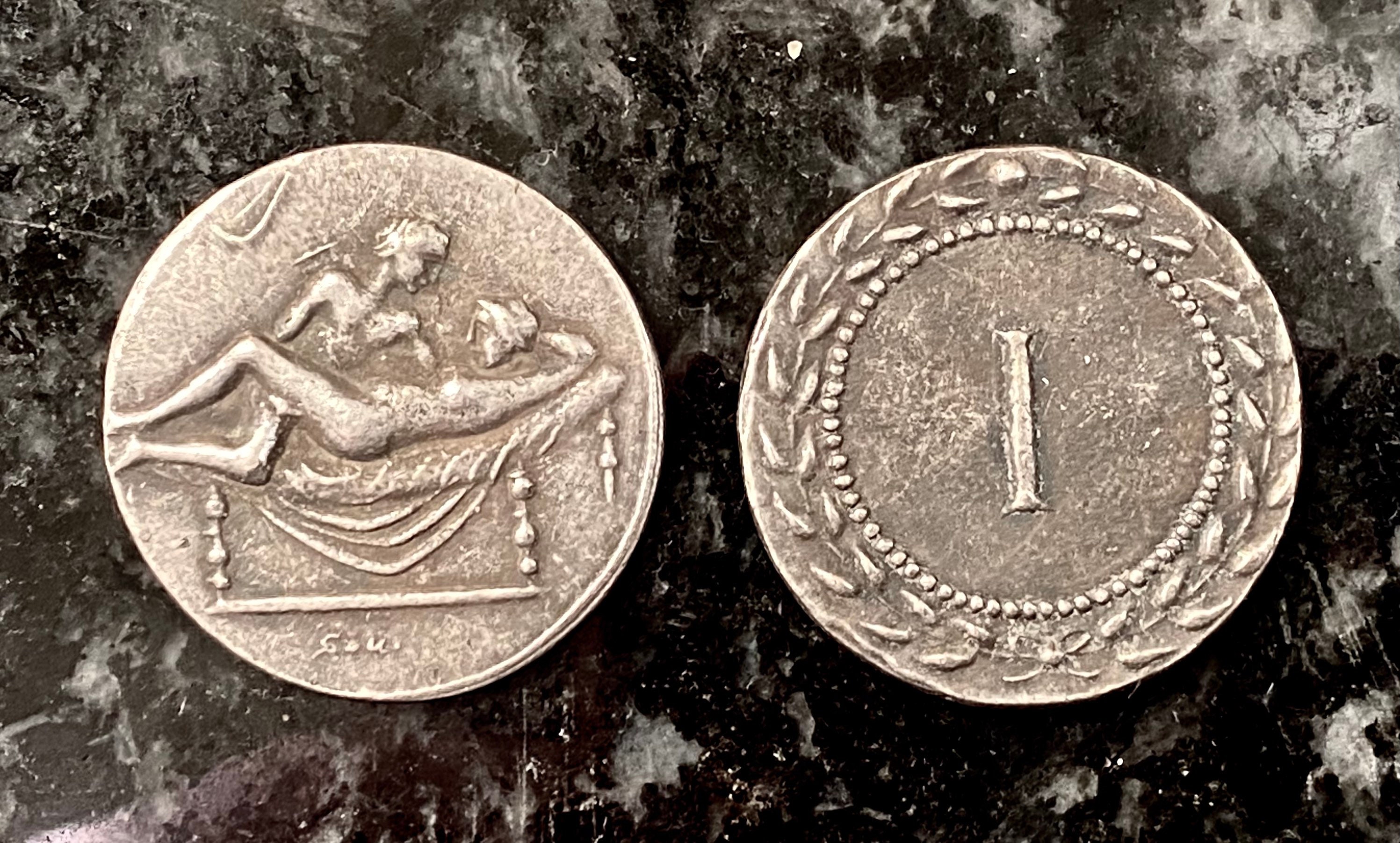 Ancient Roman Empire Spintria Brothel Antique Coin Sexual Position Multiple Styles To Choose