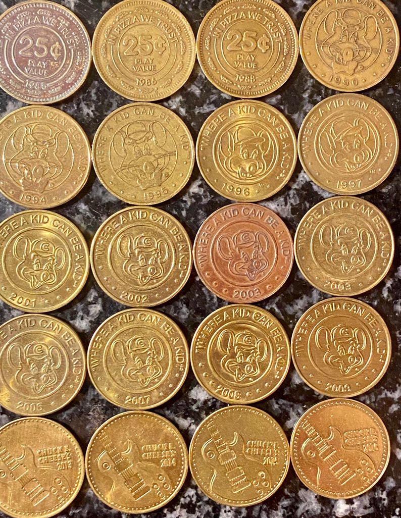 Vintage Chuck E Cheese & Showbiz Pizza Arcade Tokens - Etsy