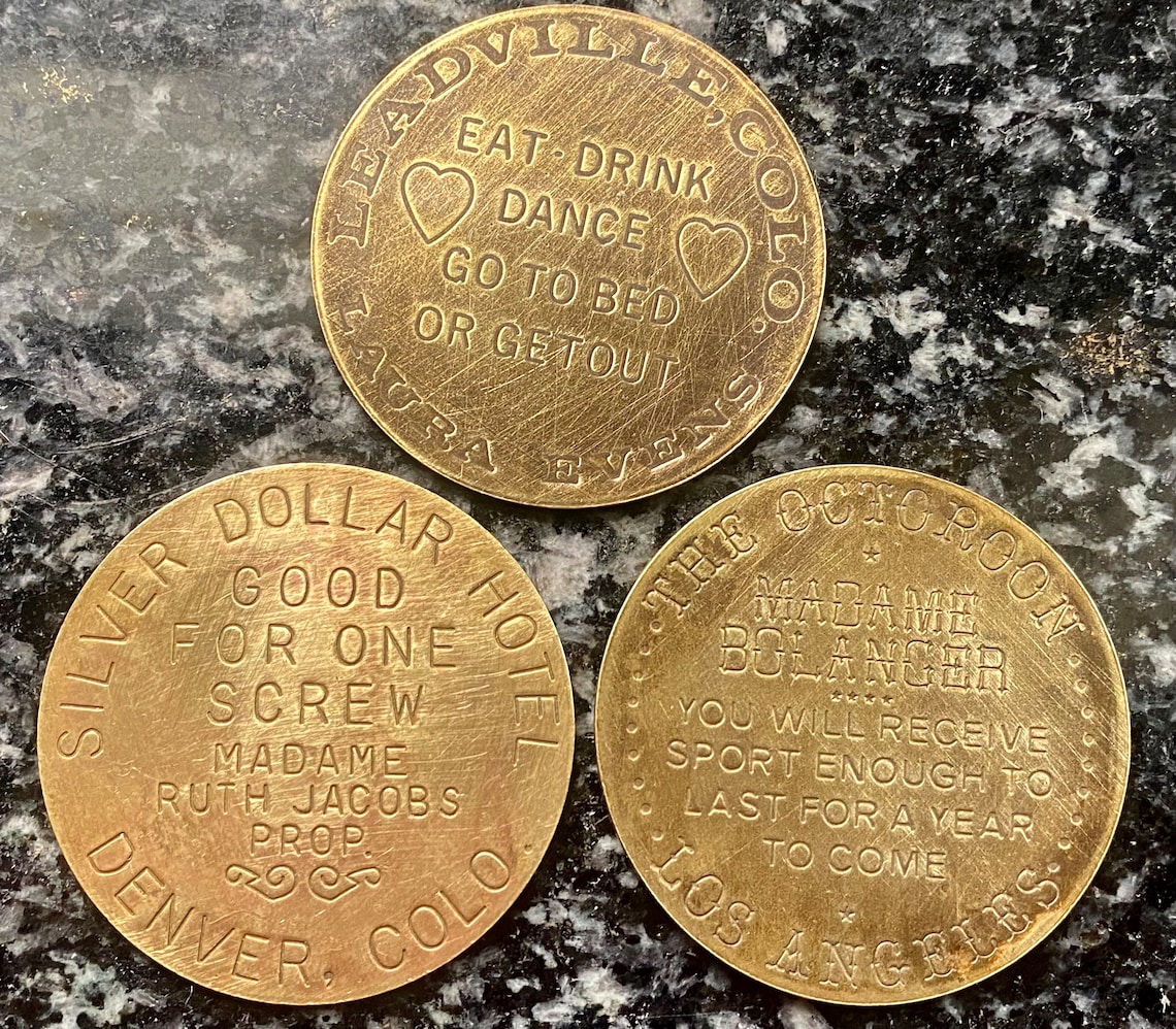 Lot of 3 Famous Brothel Tokens Old West Cat House Coins - Etsy