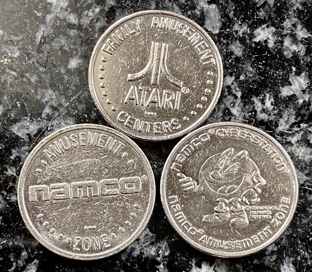 Old School 1980’s Arcade Token Trio - Essential Vintage Namco & Atari ...