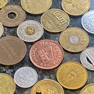 Collection of 30 Vintage Transportation Tokens Vintage Subway, Parking ...
