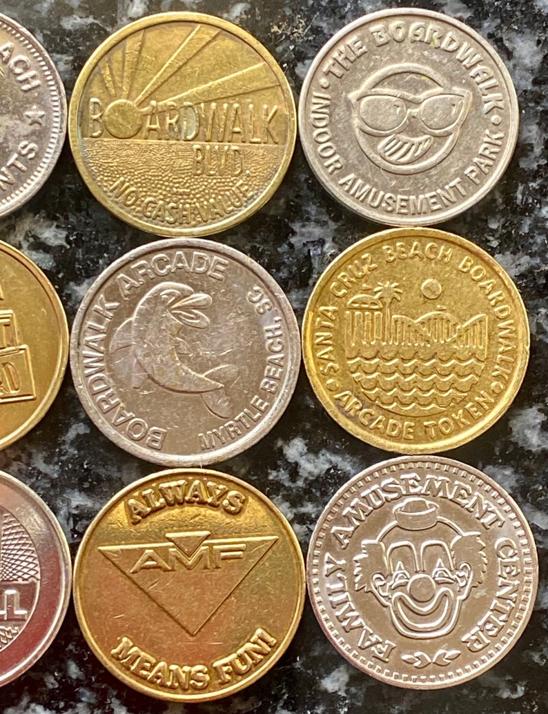 A Rad Collection of 12 Vintage Arcade Tokens From the 80s - Etsy